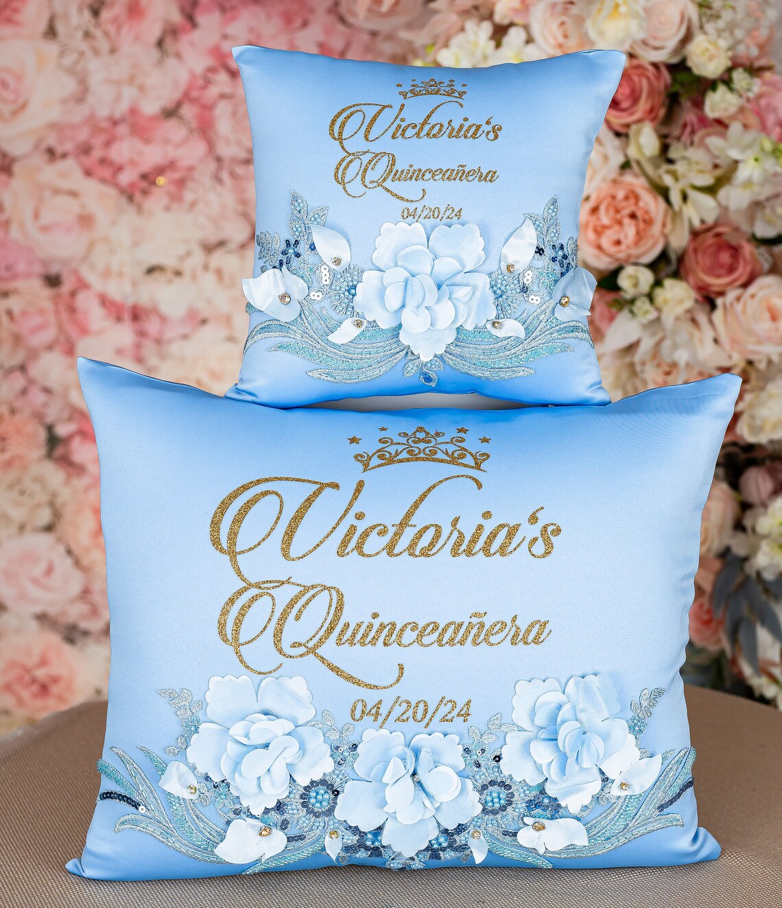 Copas De Quinceanera Baby Blue Gold, Brindis De Quinceanera Light Blue ...