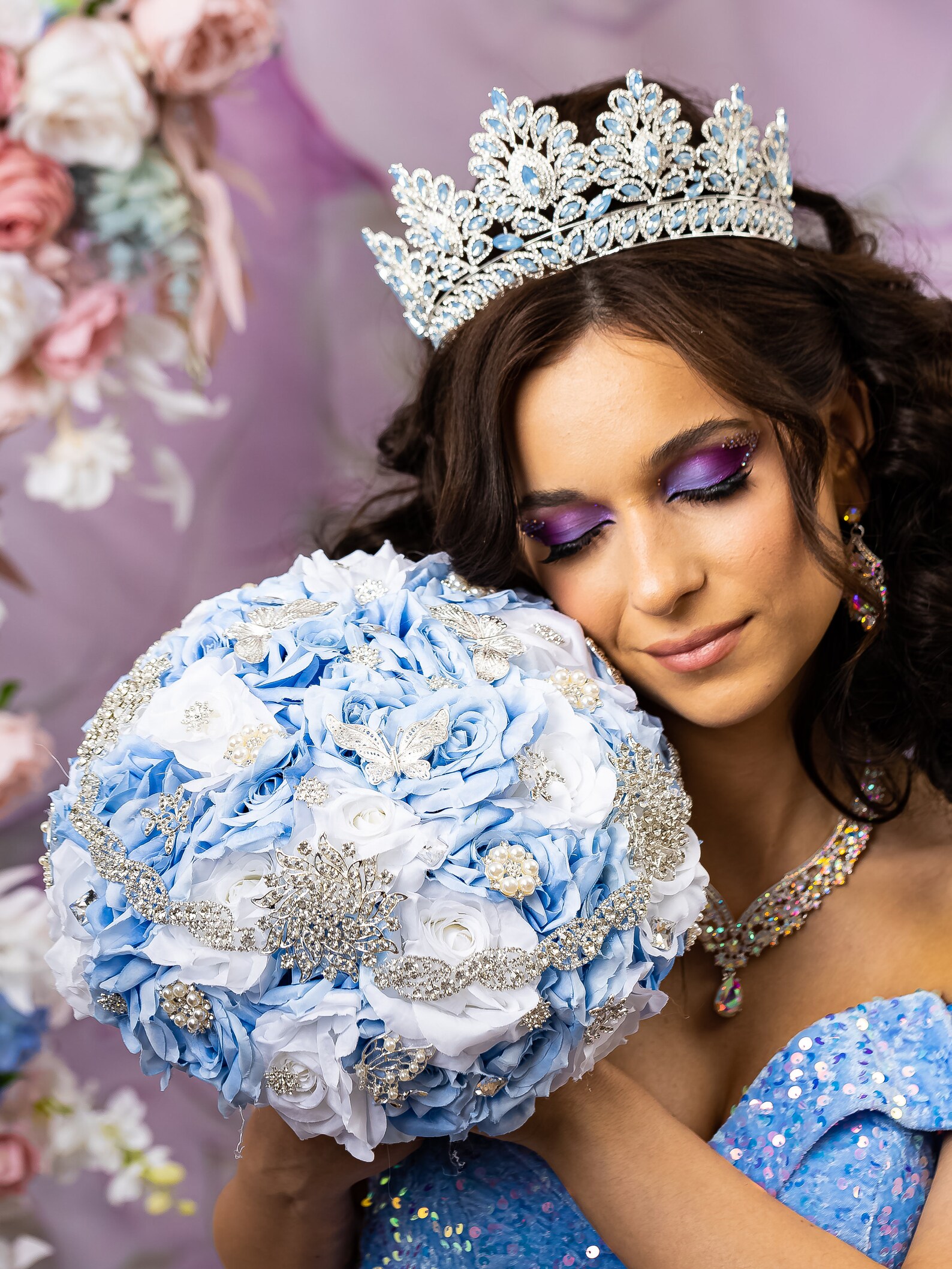 Quinceanera Baby Blue Pillows Set, Light Blue Quinceanera Pillows ...