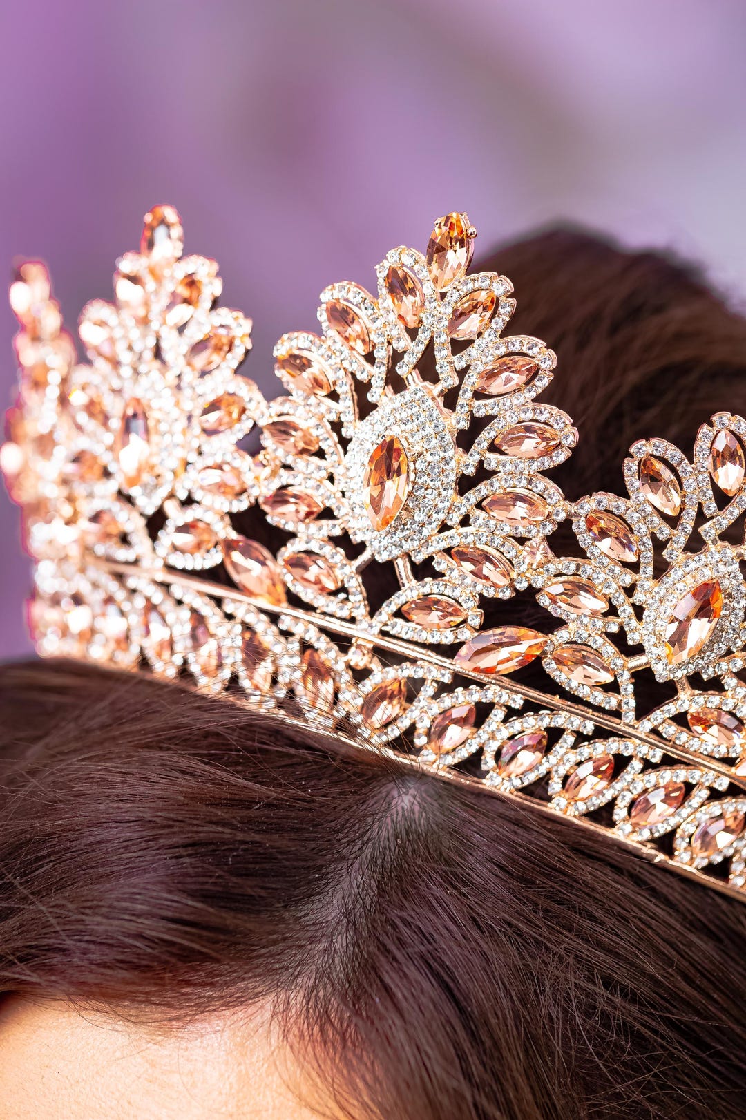 Rose Gold Quinceanera Crown, Rose Gold Quince Tiara, Oro Rosa ...