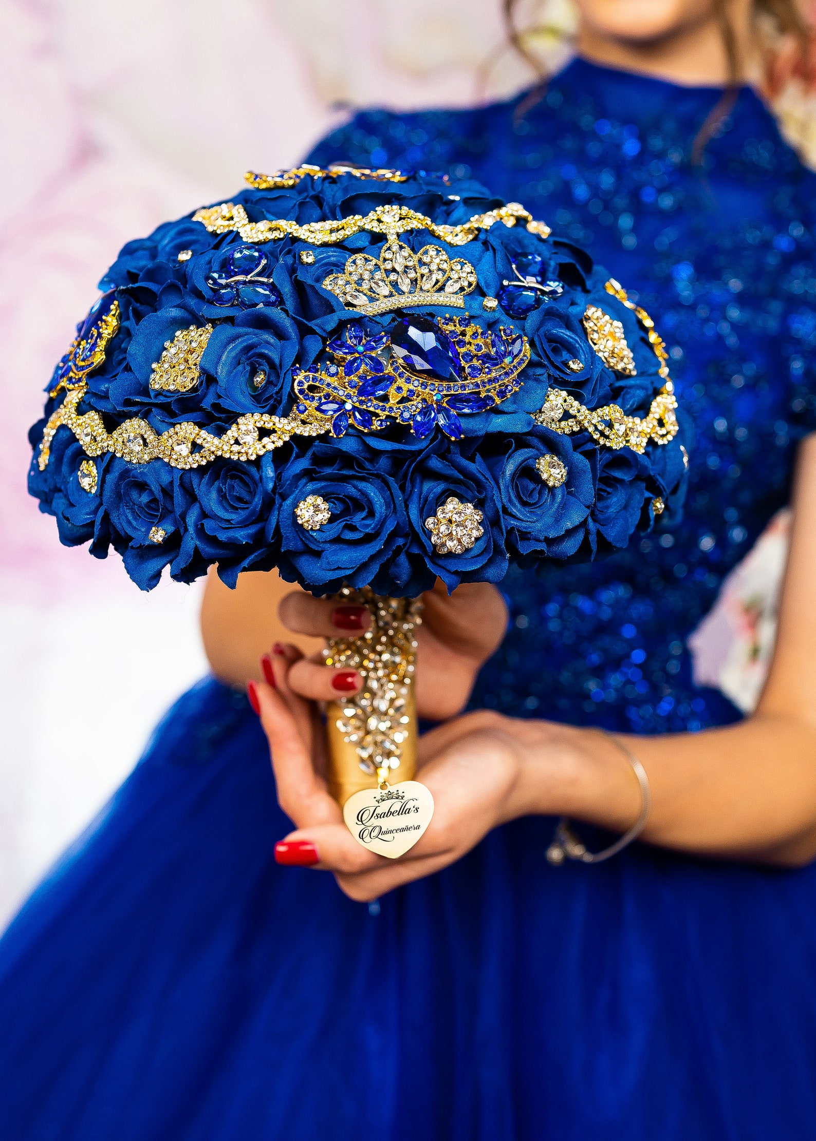 Royal Blue Quinceanera Bouquet Blue Quince Decor Quinceanera - Etsy