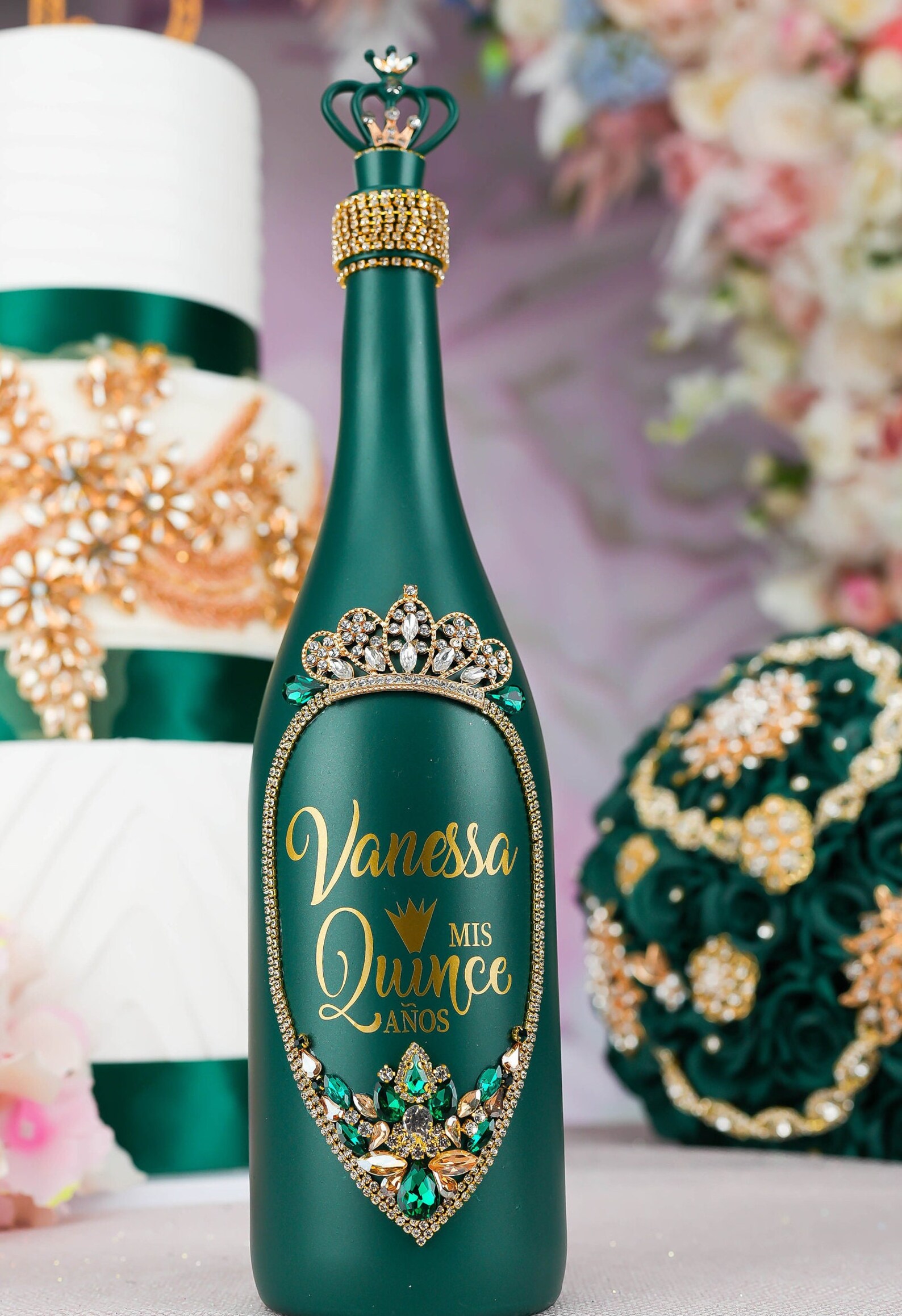 Emerald Green Sweet 16 Decorations Green Gold Sweet 16 Cake - Etsy