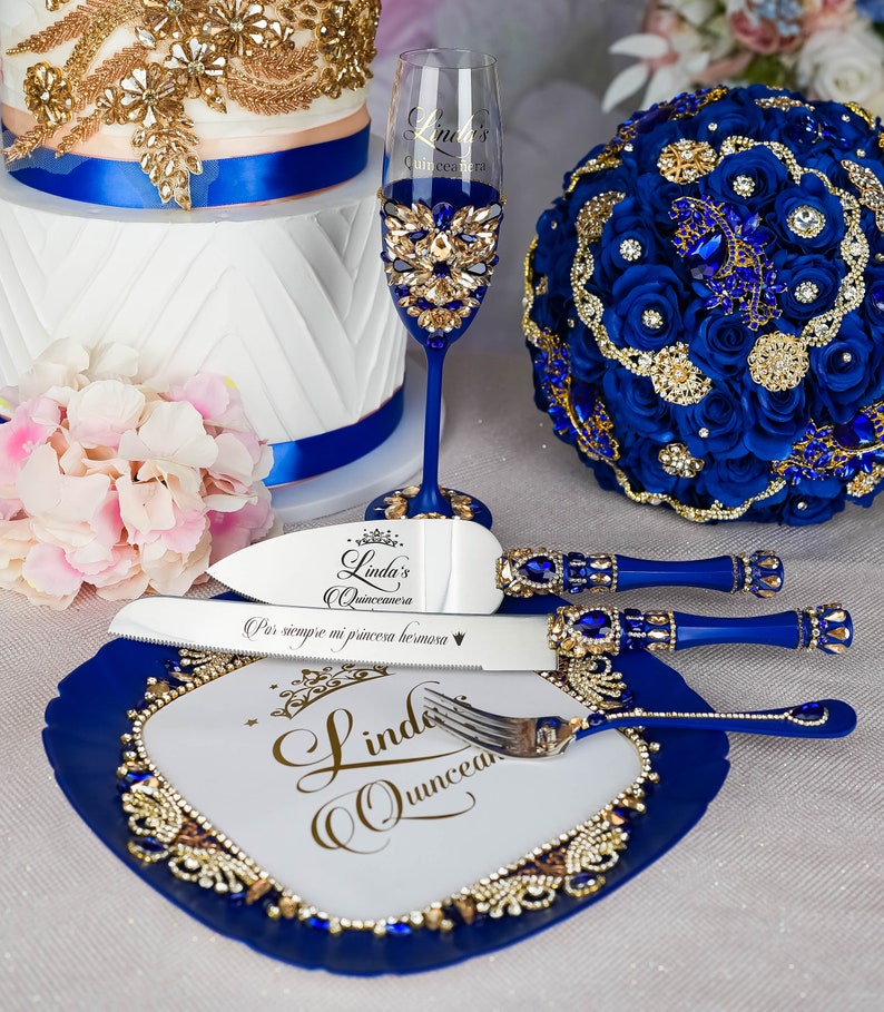 Royal Blue Sweet 16 Decorations, Blue Gold Sweet 16 Cake, Royal Blue ...