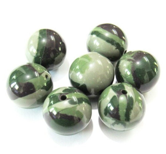 20mm Beads Brown Camo Beads Green Camo Beads Camouflage - Etsy