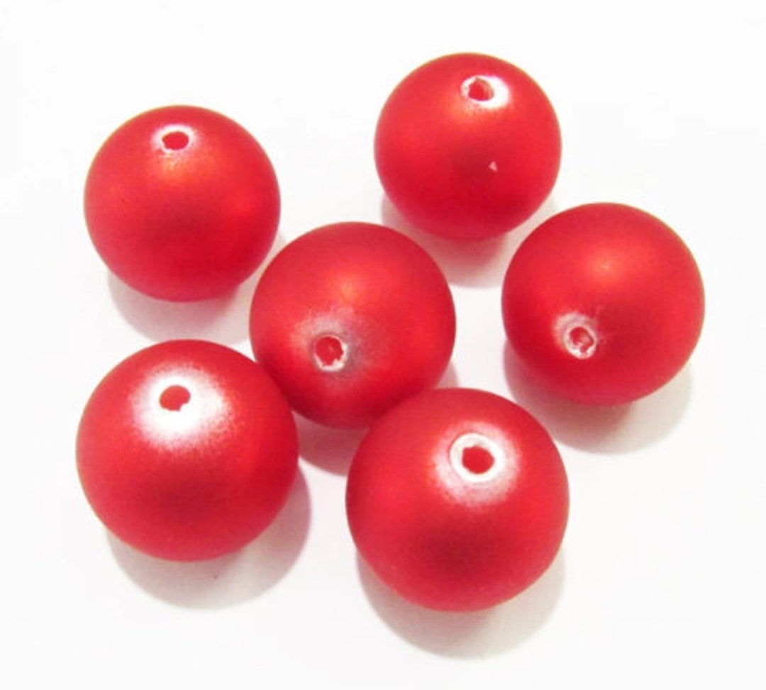20mm Bead | Red Pearl Beads | Bubblegum Bead | Christmas Beads ...
