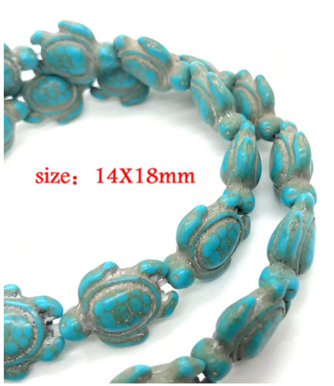 18mm Sea Turtle Beads | Sea Turtle Jewelry | Howlite Turtle Beads ...