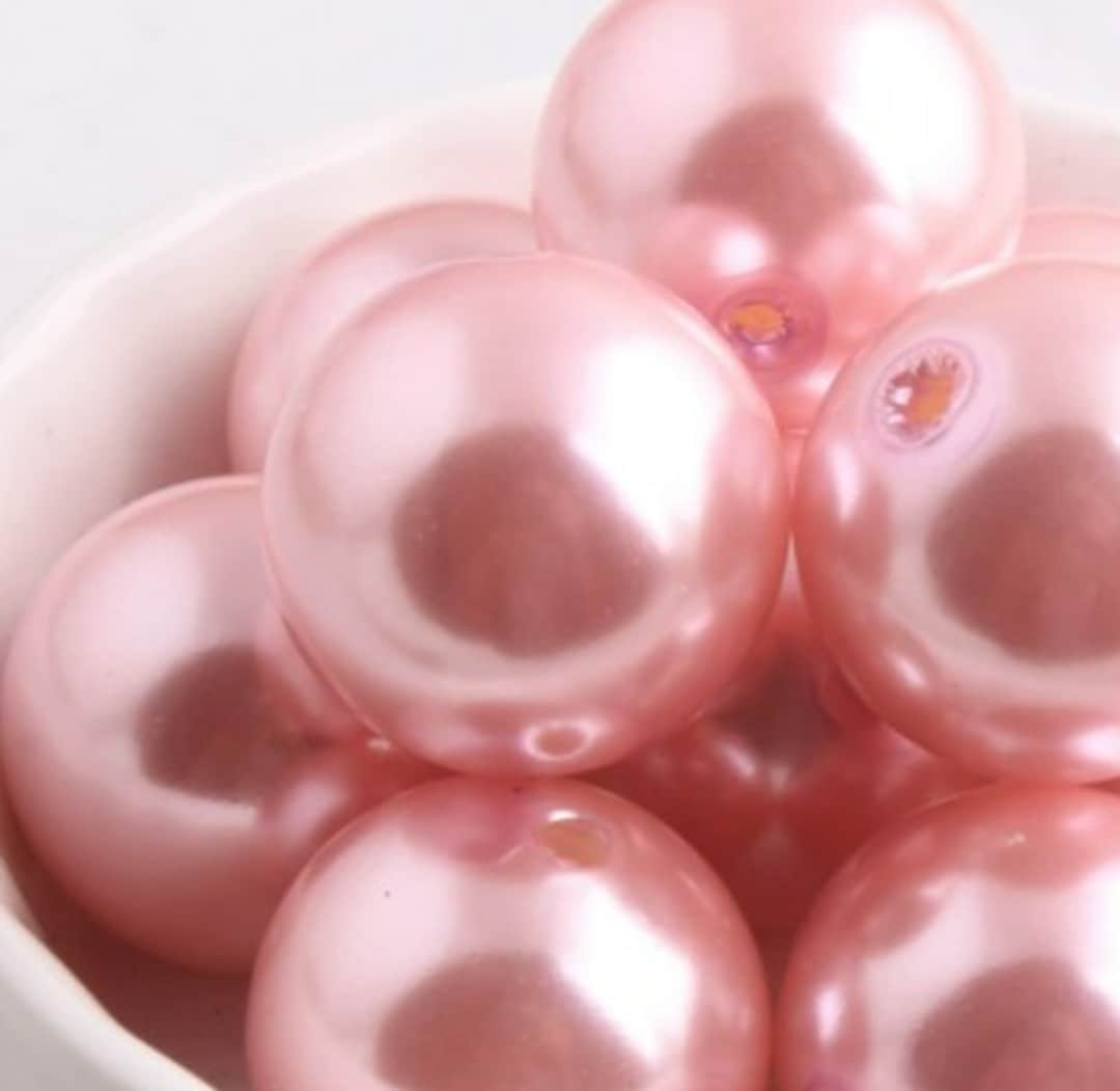 20mm Beads Light Pink Pearl Beads Pink Pearl Solid Color Beads ...
