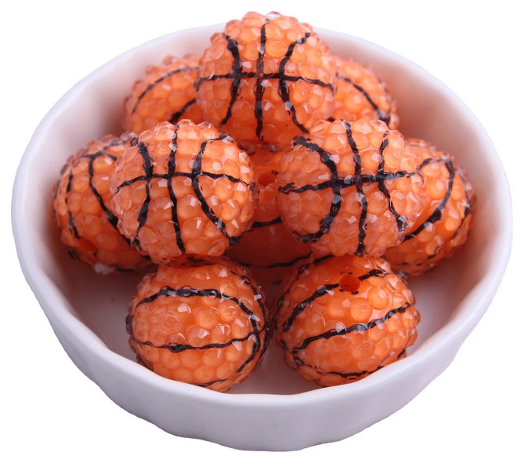 20mm Bumpy Basketball Bubblegum Beads | Sports Beads | Basketball Beads ...
