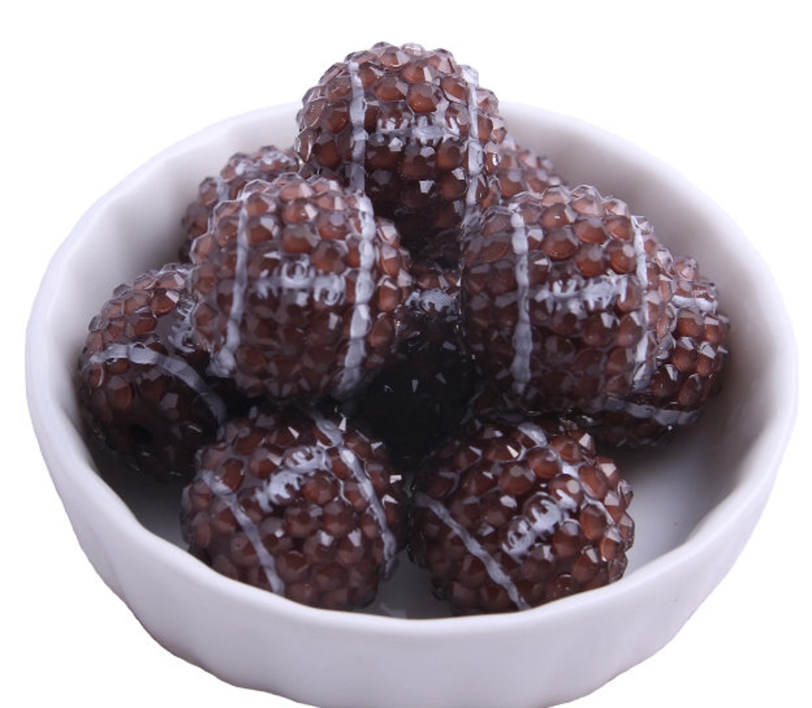 20mm Bumpy Football Bubblegum Beads | Sports Beads | American Football ...