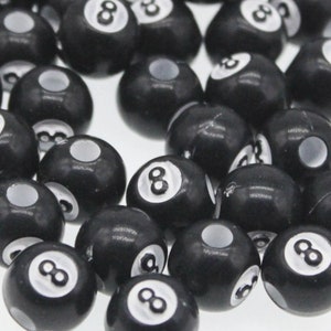 Eight Ball Beads | Billiard Beads | Pool Beads | Big Hole Beads | Large ...