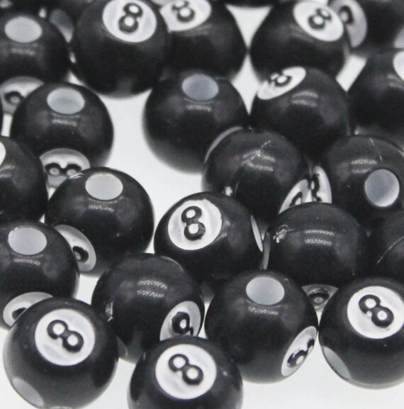 Eight Ball Beads Billiard Beads Pool Beads Big Hole - Etsy