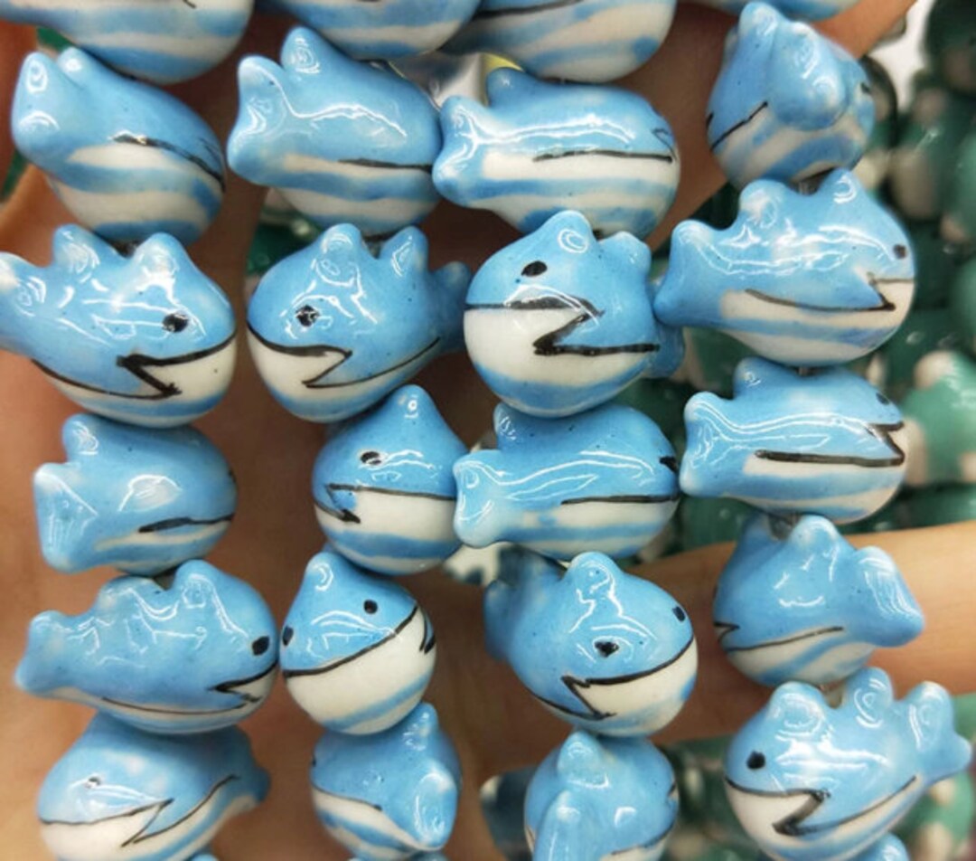 Ceramic Whale Beads | Blue Whale Beads | Animal Beads | Beading Supply ...