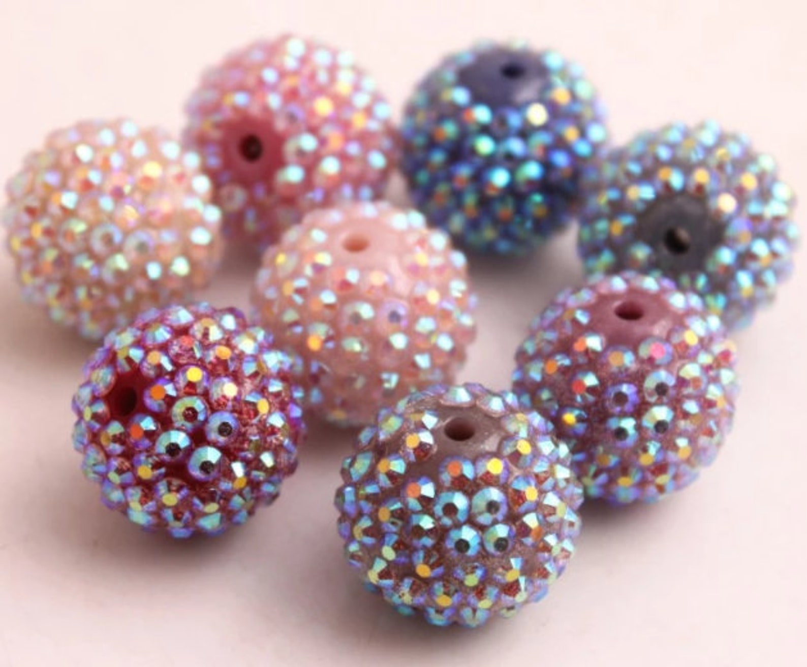 20mm Bumpy Rhinestone Beads Metallic Finish Beads - Etsy