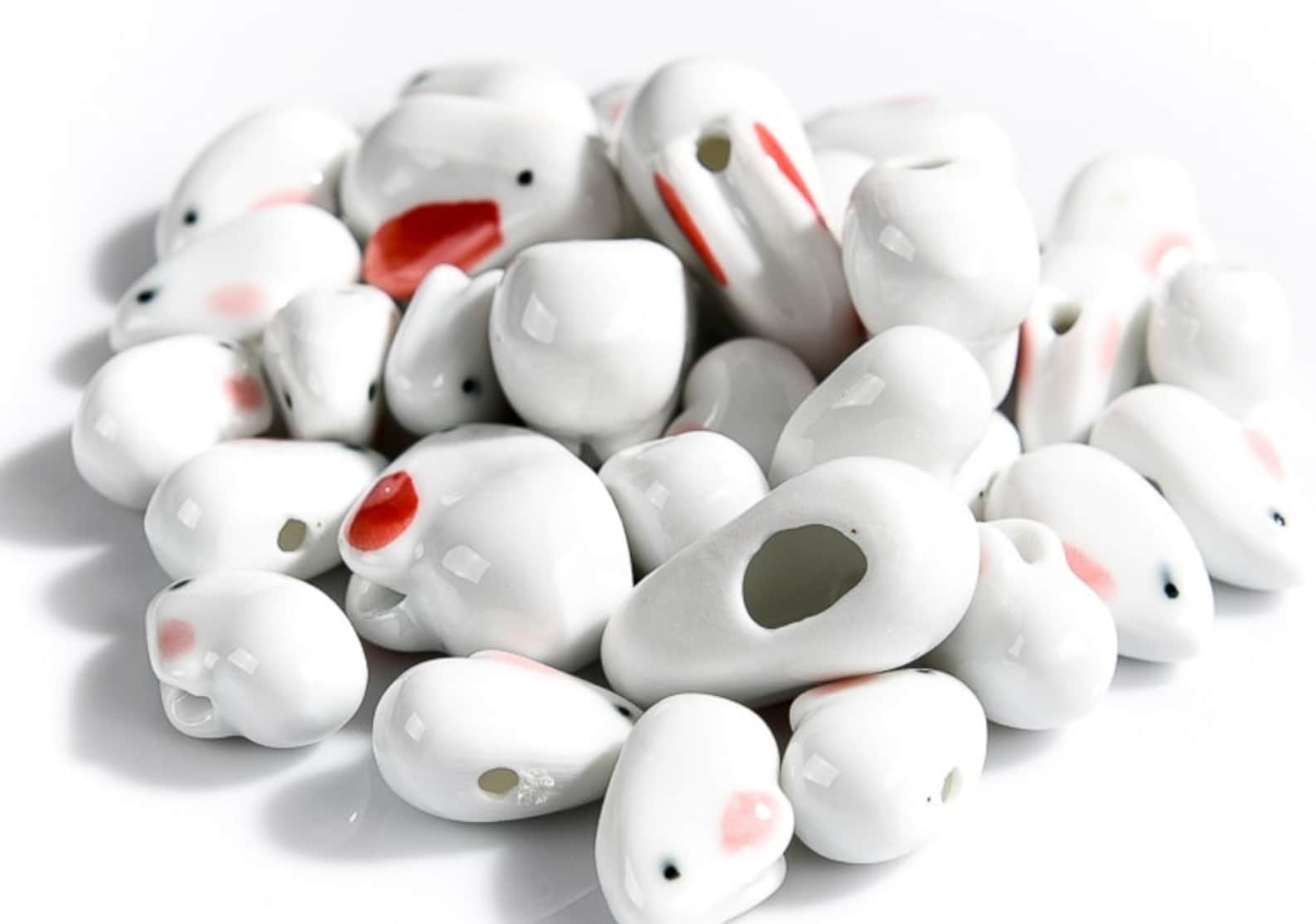 Ceramic Bunny Bead ceramic Rabbit Bead Ceramic Easter Bead - Etsy