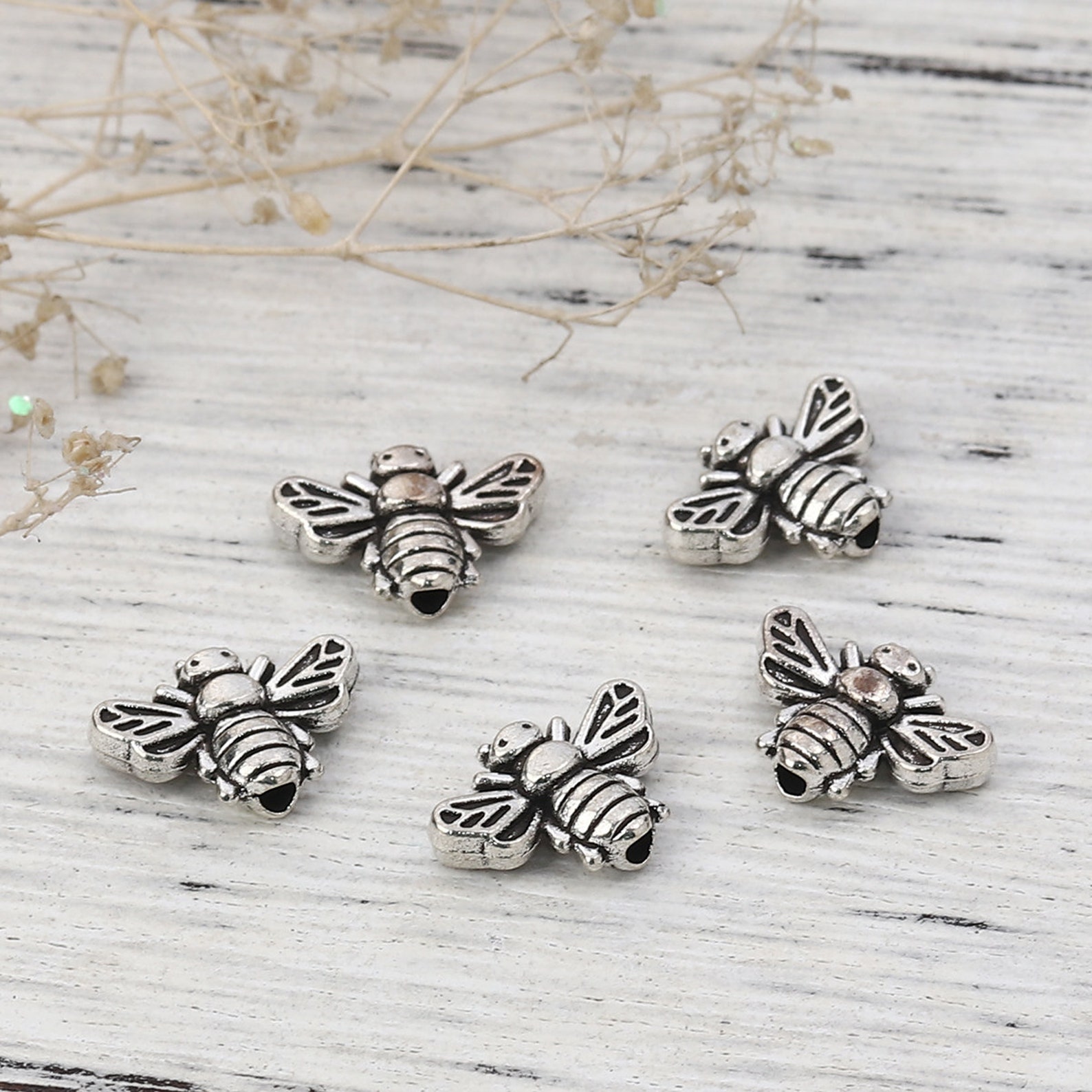 Bumble Bee Beads | Bee Jewelry Findings | Bee Spacer Beads | Pack of ...