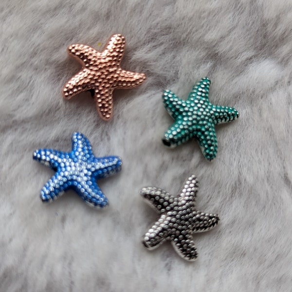 Silver Starfish Bead - Etsy