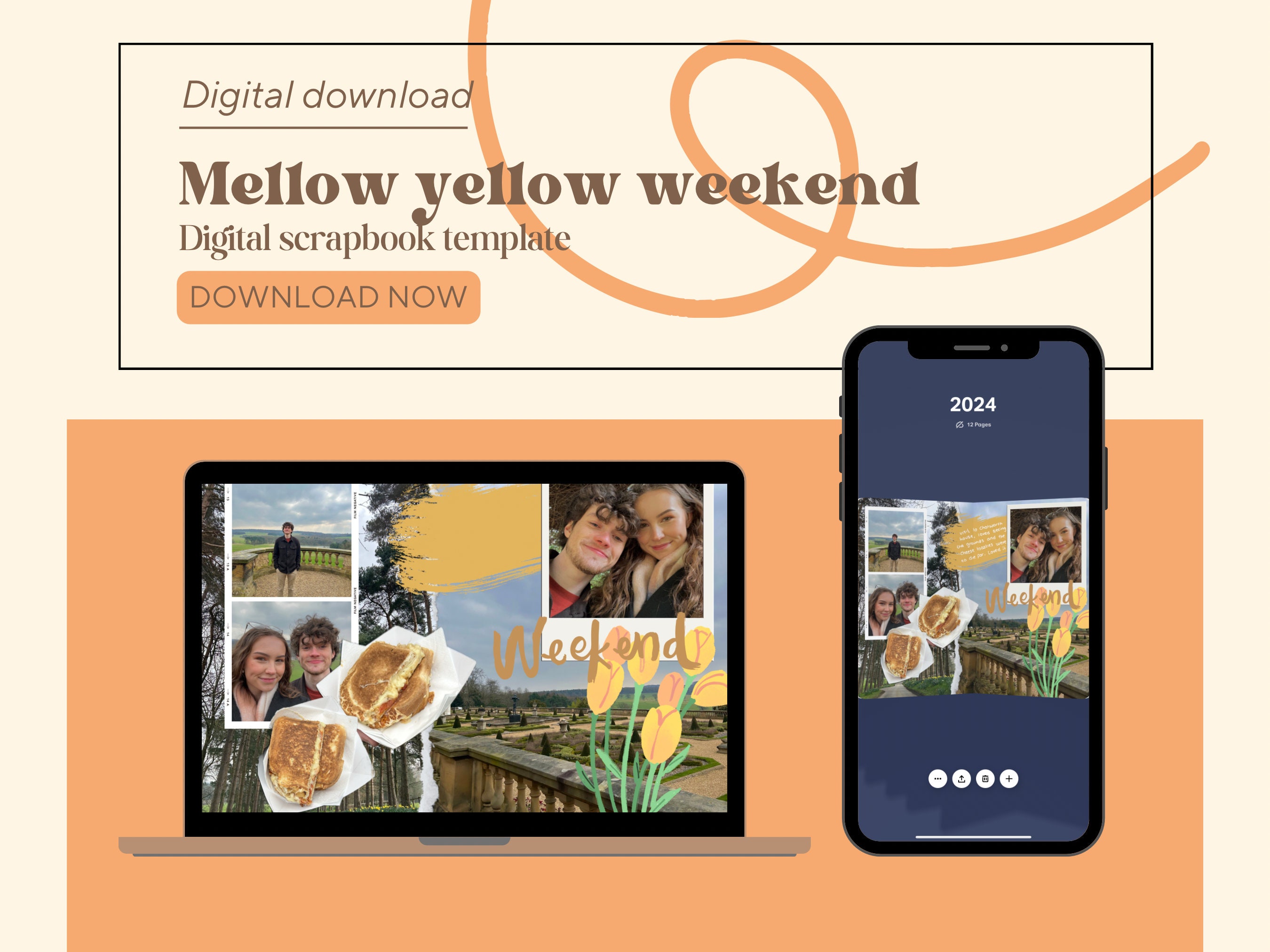 5 Colourful and Fun Digital Scrapbook Templates for Canva - Etsy