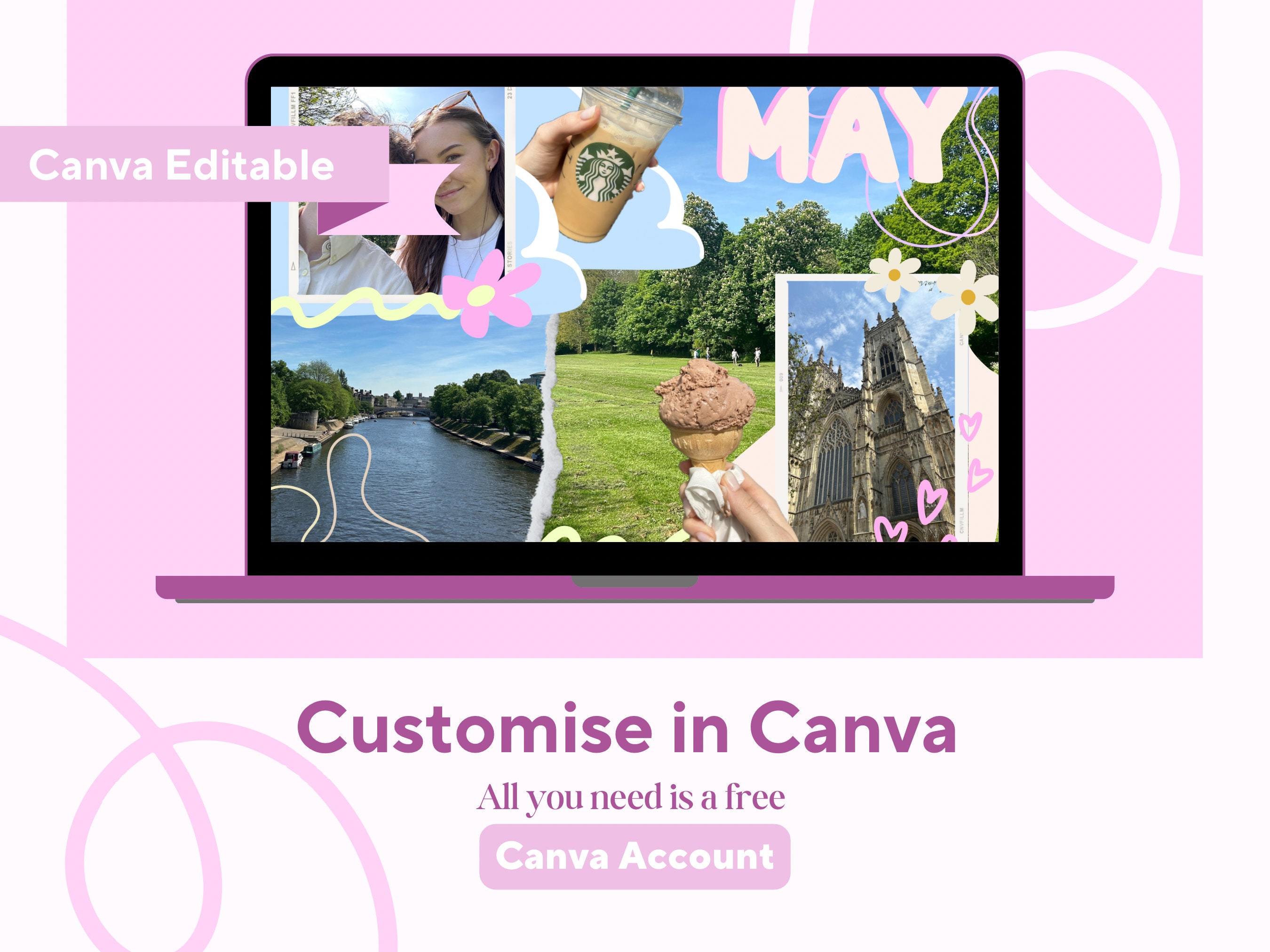 5 Colourful and Fun Digital Scrapbook Templates for Canva - Etsy