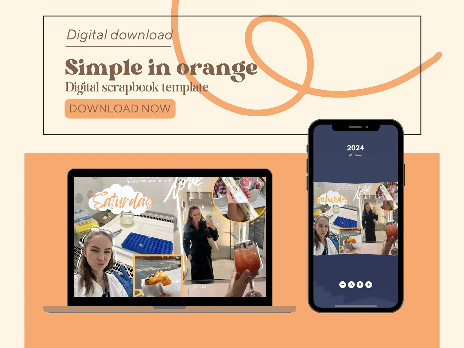 5 Colourful and Fun Digital Scrapbook Templates for Canva - Etsy