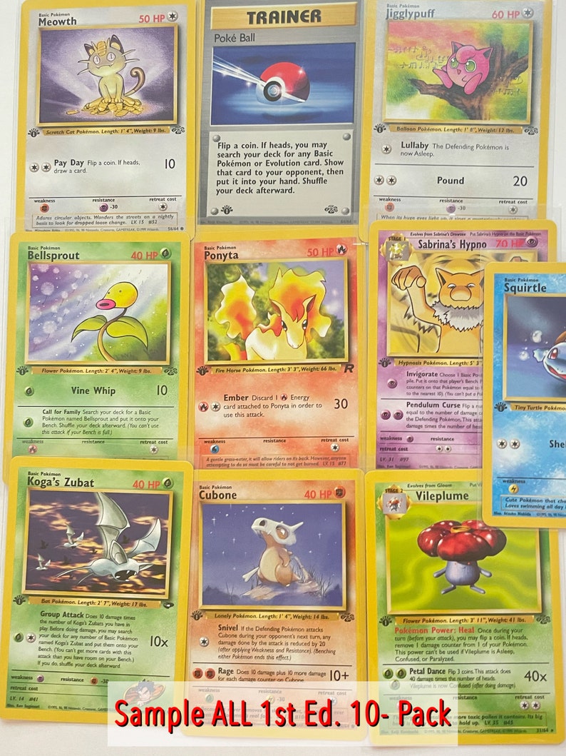 Pokémon Vintage Card Lot 1999 WOTC With 1st Edition Gaurenteed - Rare ...