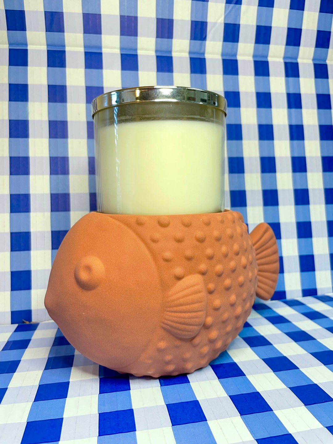 Retired Bath & Body Works Natural Terracotta 3 Wick Candle Holder Stand ...