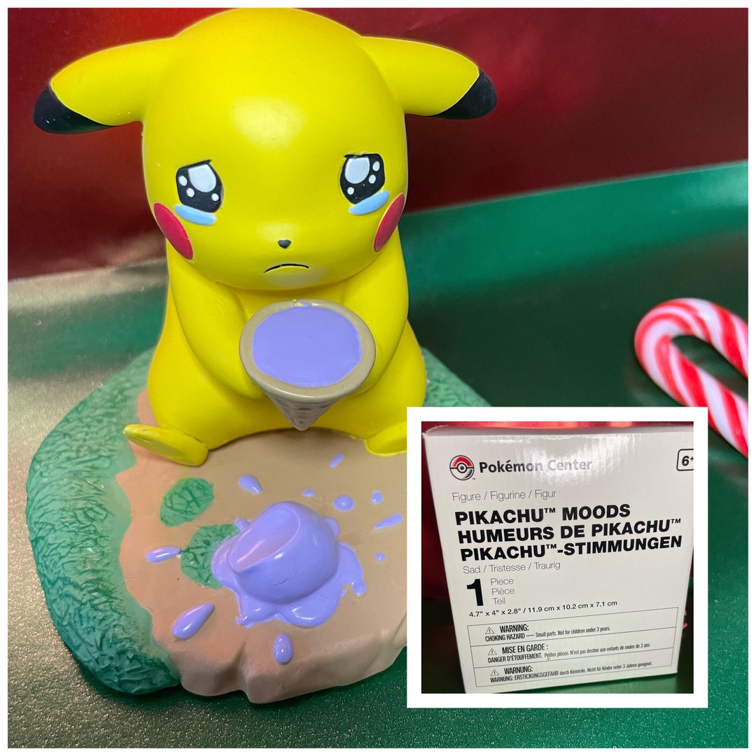Pokémon Pikachu Collectable Moods Figure sad Pokémon Center - Etsy