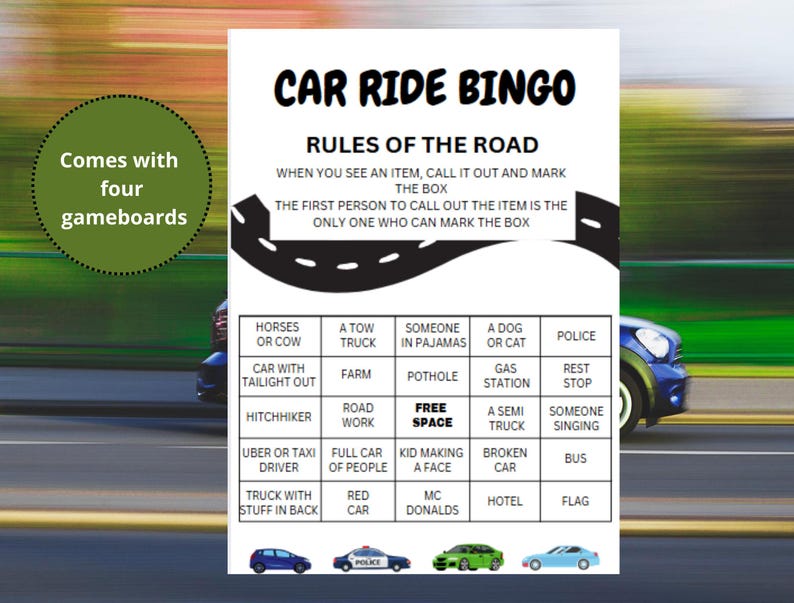 Road Trip BINGO Game - Etsy