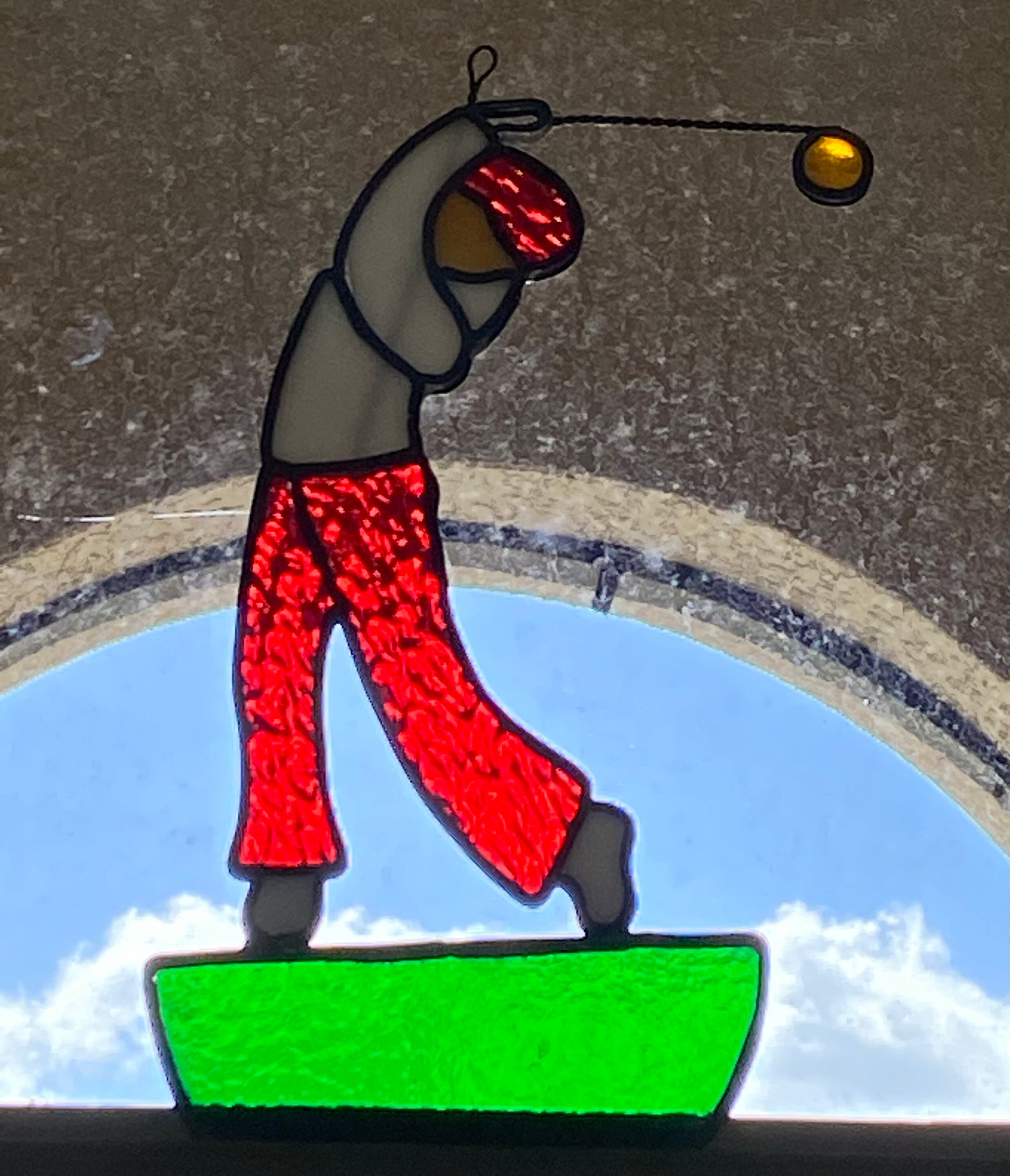 Vintage Stained Glass Golfers - Etsy
