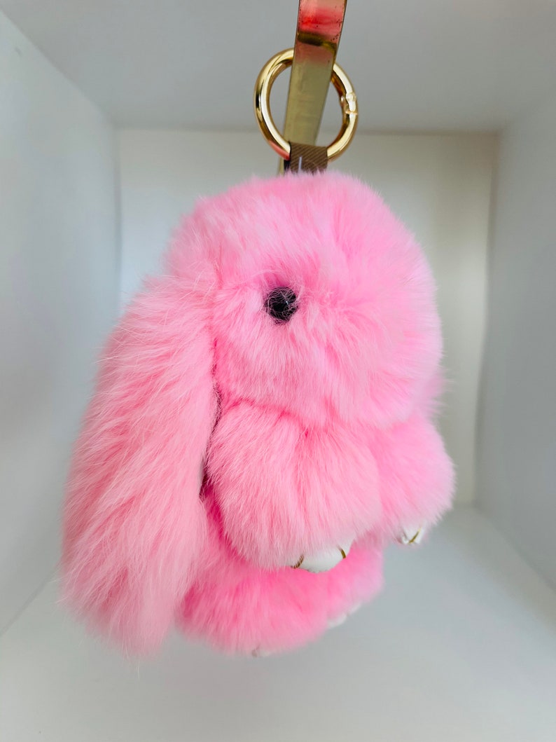 Faux Fur Bunny Rabbit Keychain Bag Charm - Etsy