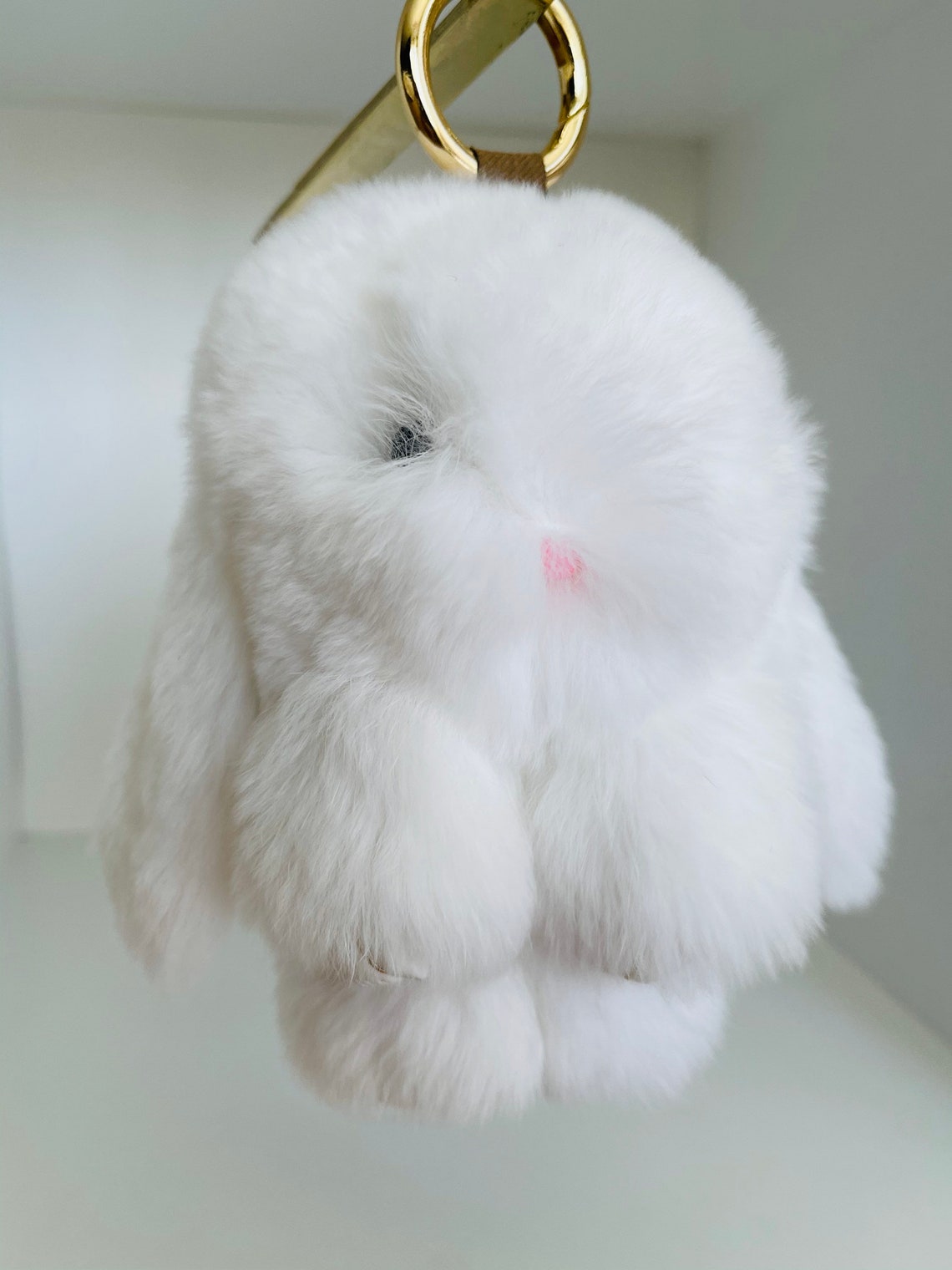 Faux Fur Bunny Rabbit Keychain Bag Charm | Etsy