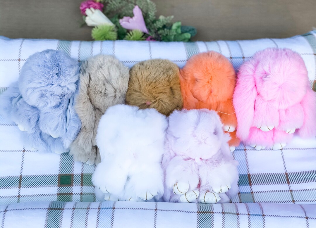 Faux Fur Bunny Rabbit Keychain Bag Charm - Etsy