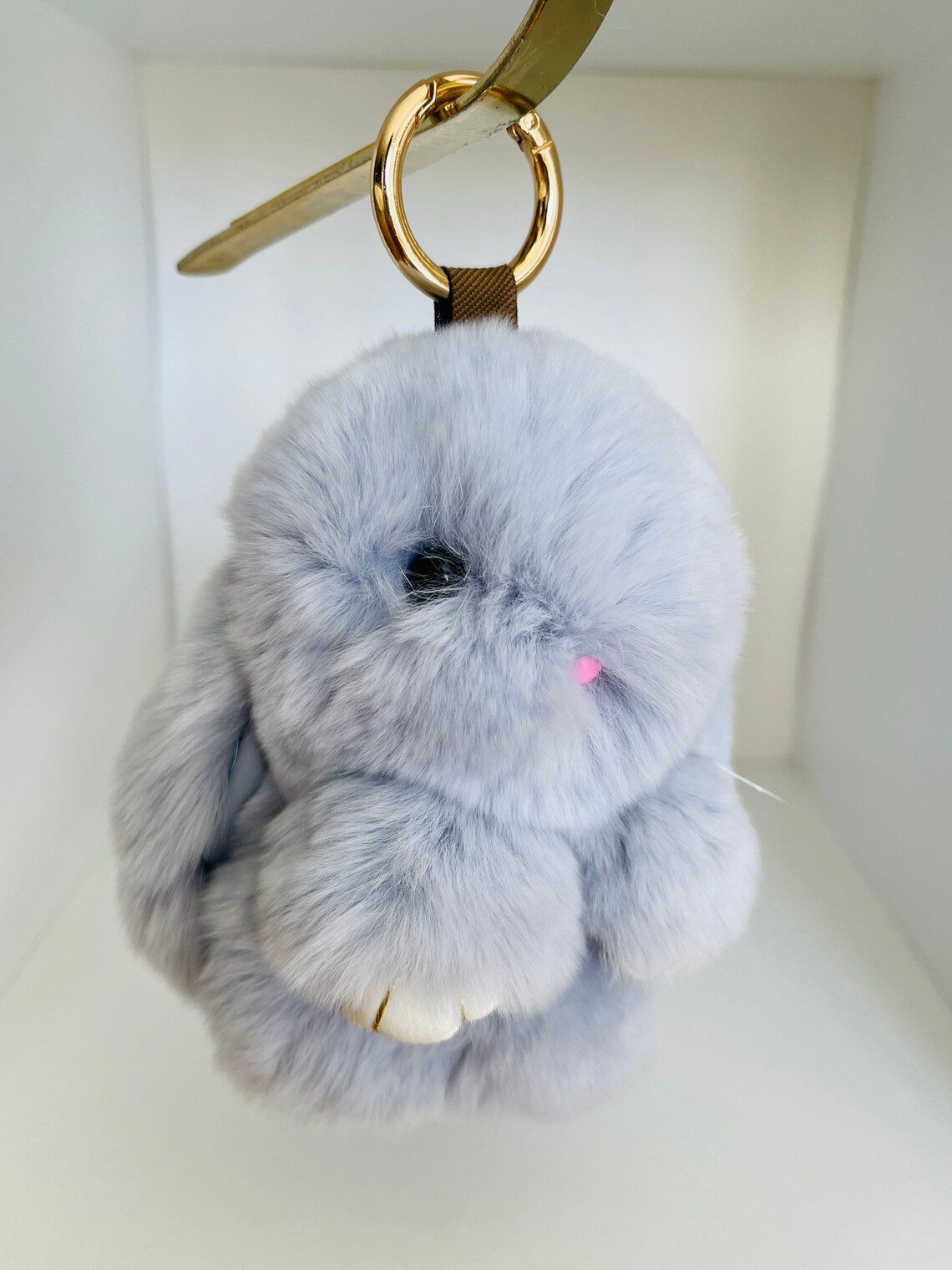 Faux Fur Bunny Rabbit Keychain Bag Charm | Etsy