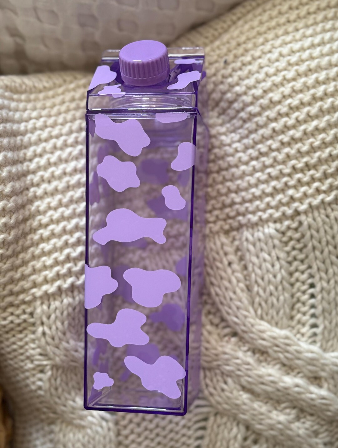Purple Cow Print Vinyl Milk Carton | Milk Carton Water Bottle | Water ...