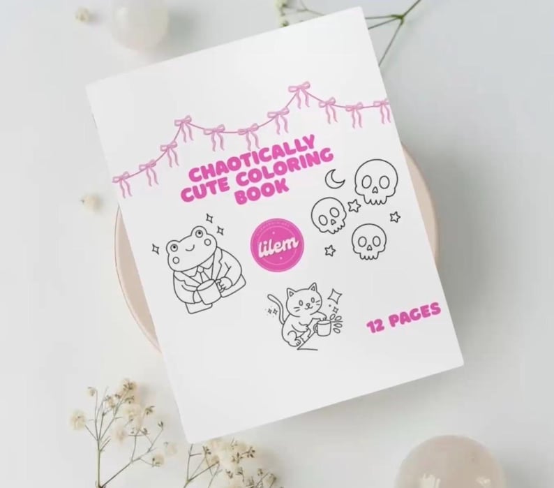 Simple Adult Coloring Book | 12 Whimsical Pages, Easy Designs - Etsy