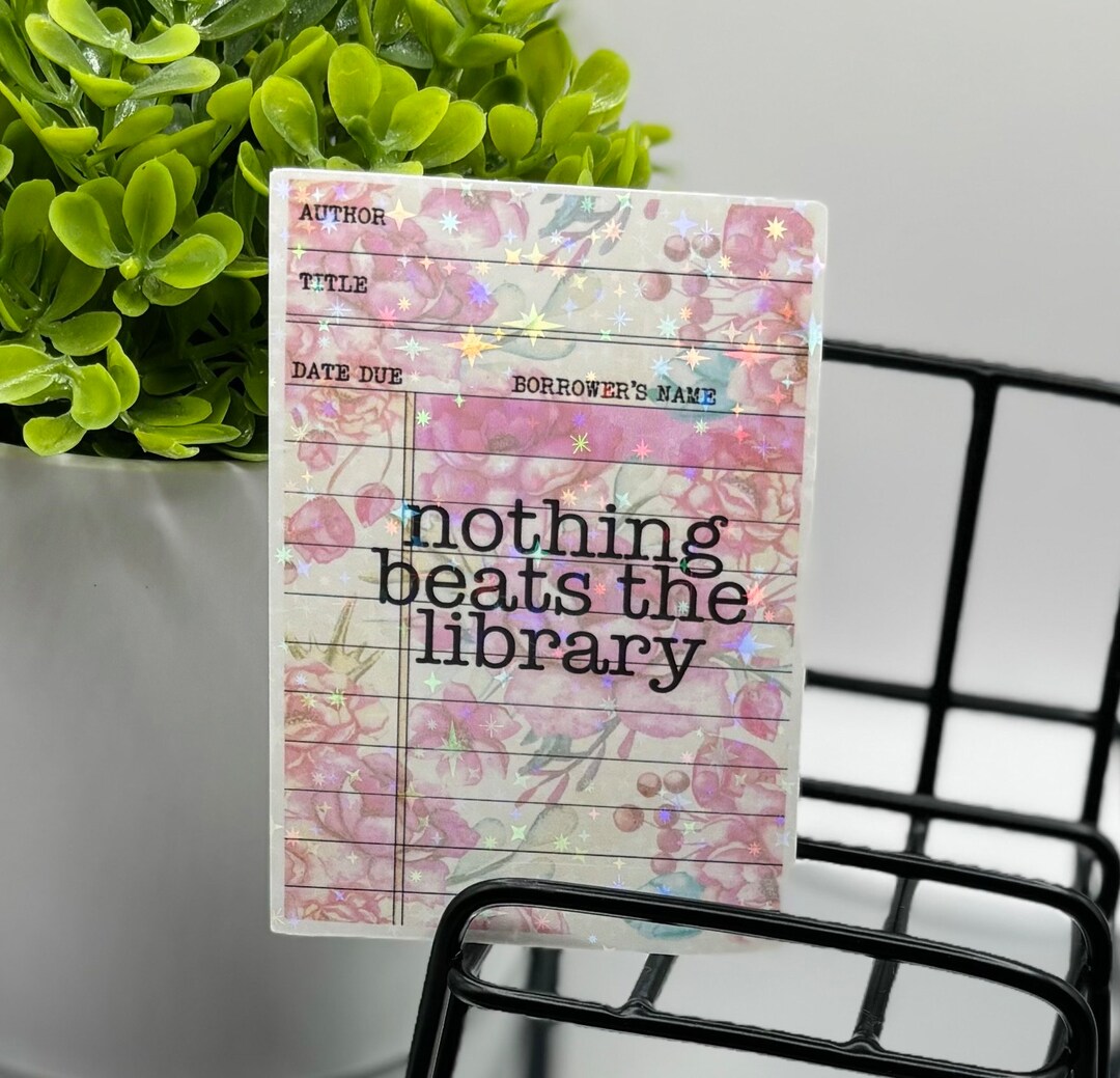 Library Card Holographic Sticker, Laptop Holographic Sticker, Water ...
