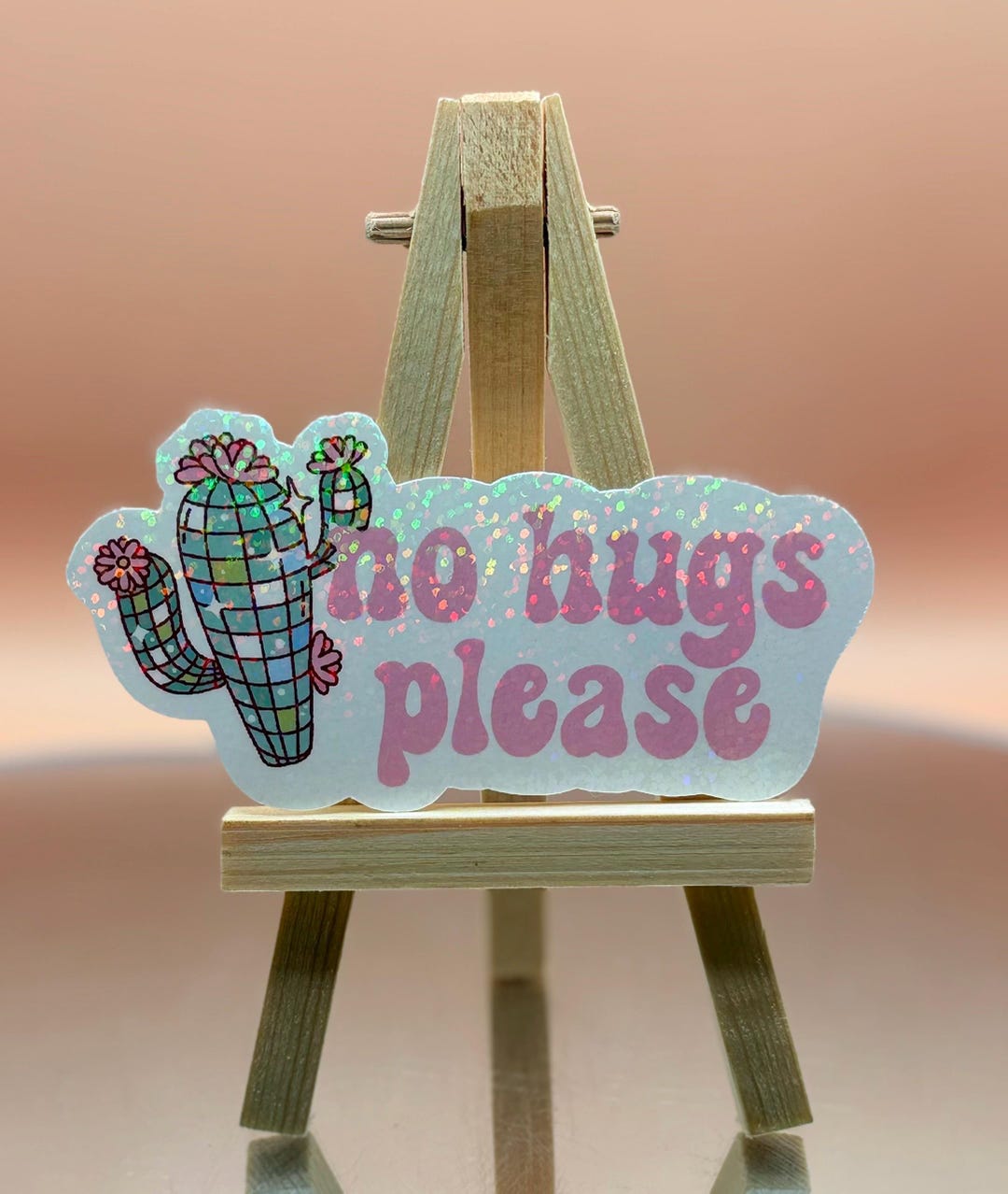 No Hugs Please Holographic Sticker - Neurodivergent Anxiety - Etsy