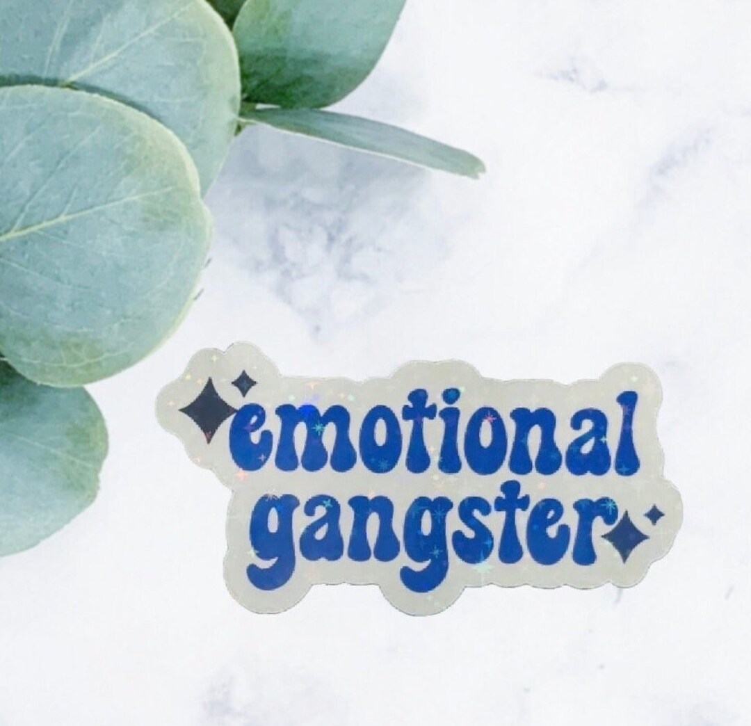 Emotional Gangster Holographic Sticker - Blue Laptop Decal - Etsy