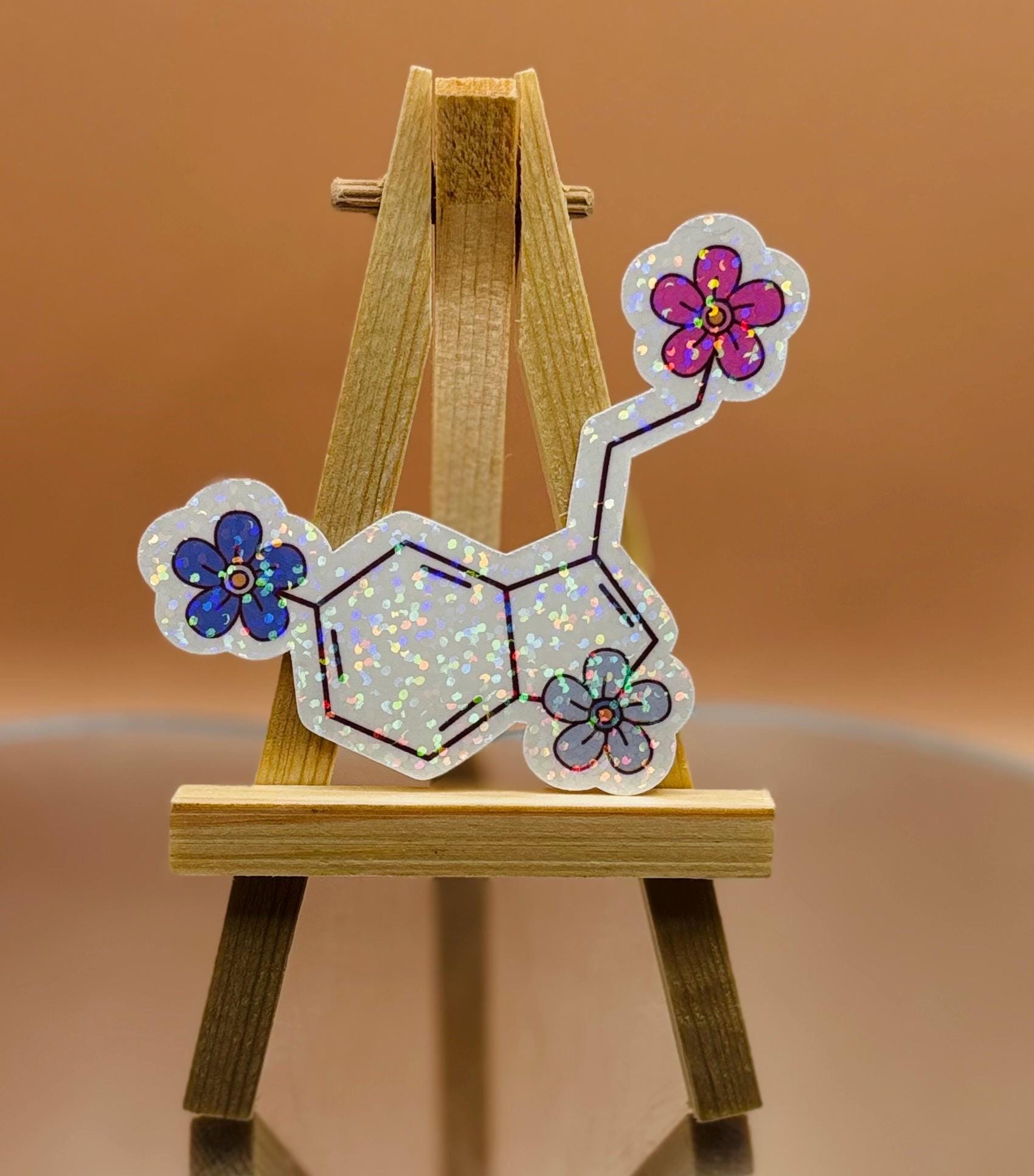Serotonin Flower Holographic Sticker, Laptop, Waterbottle, Vinyl ...