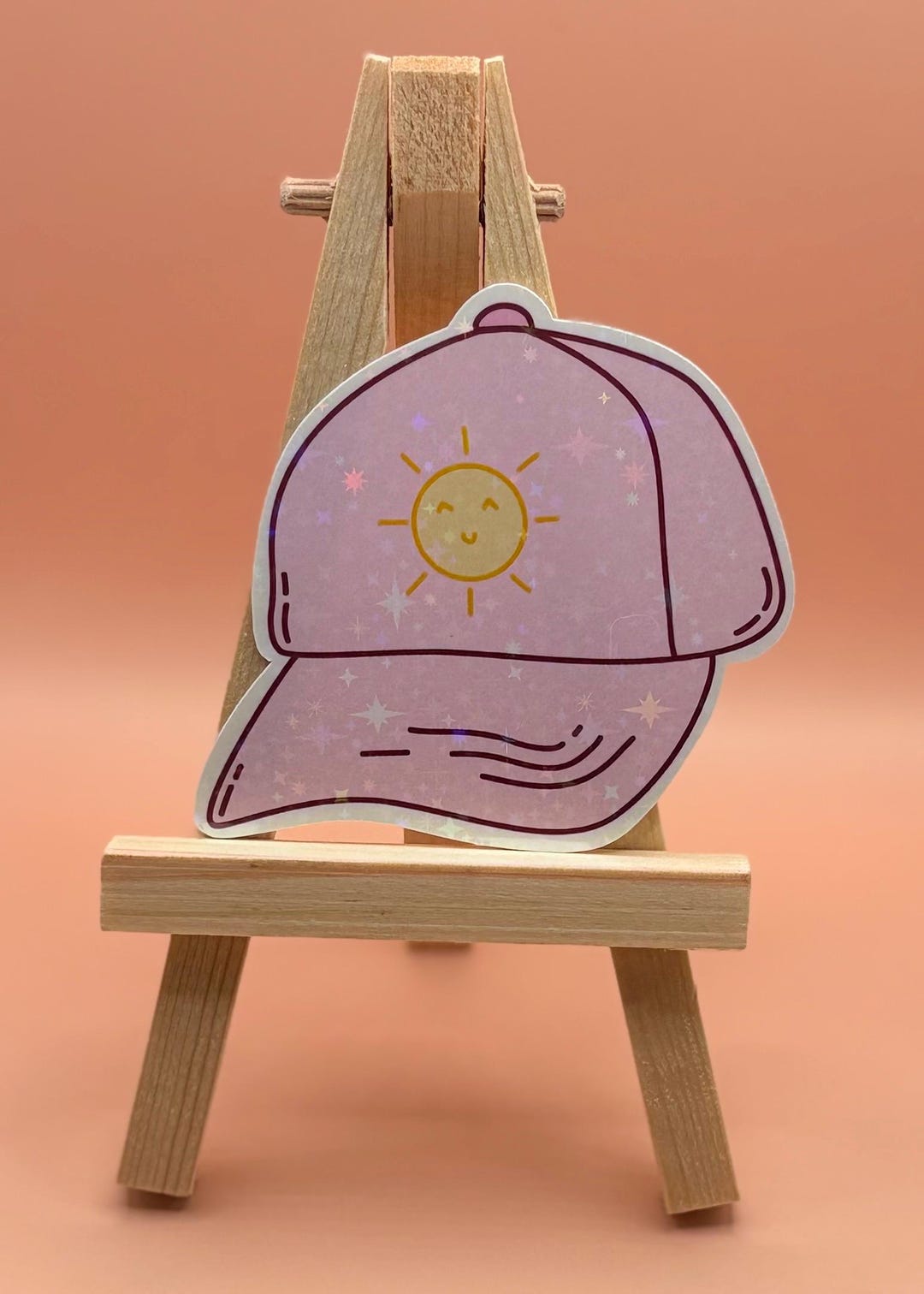 Pink Hat Sticker, Cute Sunny Hat Sticker, Baseball Hat Sticker ...