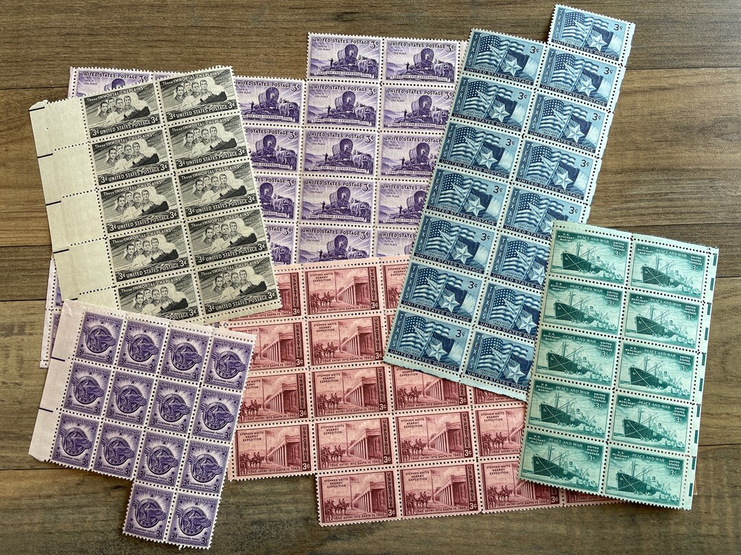 Vintage US Stamp Lot 70 Colorful 3c Mint Extra Postage Stamps. USPS ...
