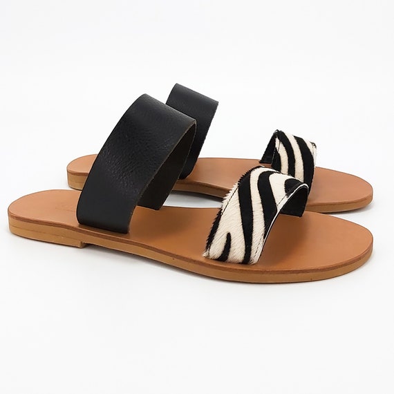 Womens Strappy Slides Sandalsleather Women Sandals Luxury - Etsy