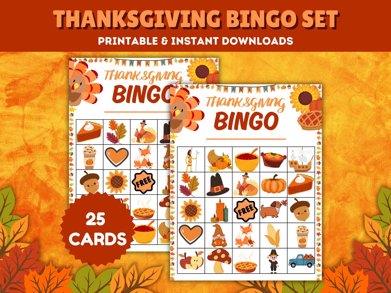 Thanksgiving Bingo Game | Thanksgiving Games | Friendsgiving Game ...