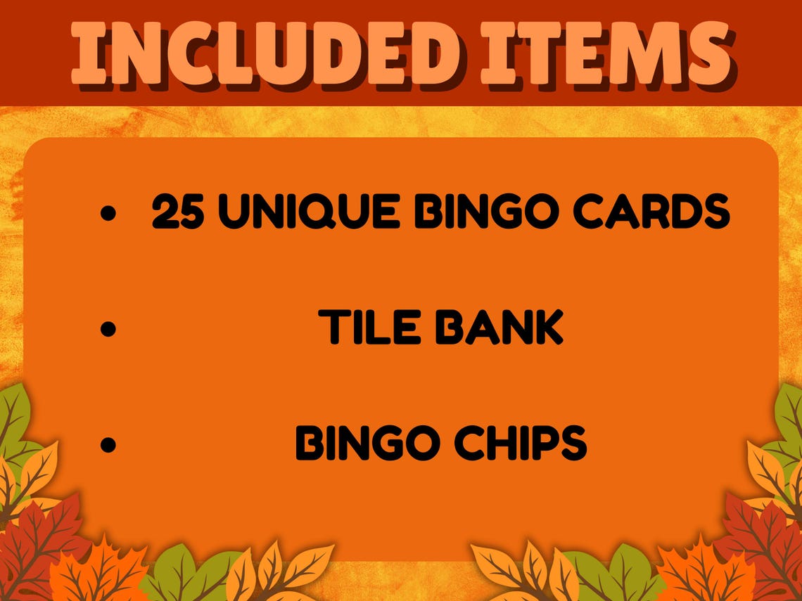 Thanksgiving Bingo Game | Thanksgiving Games | Friendsgiving Game ...