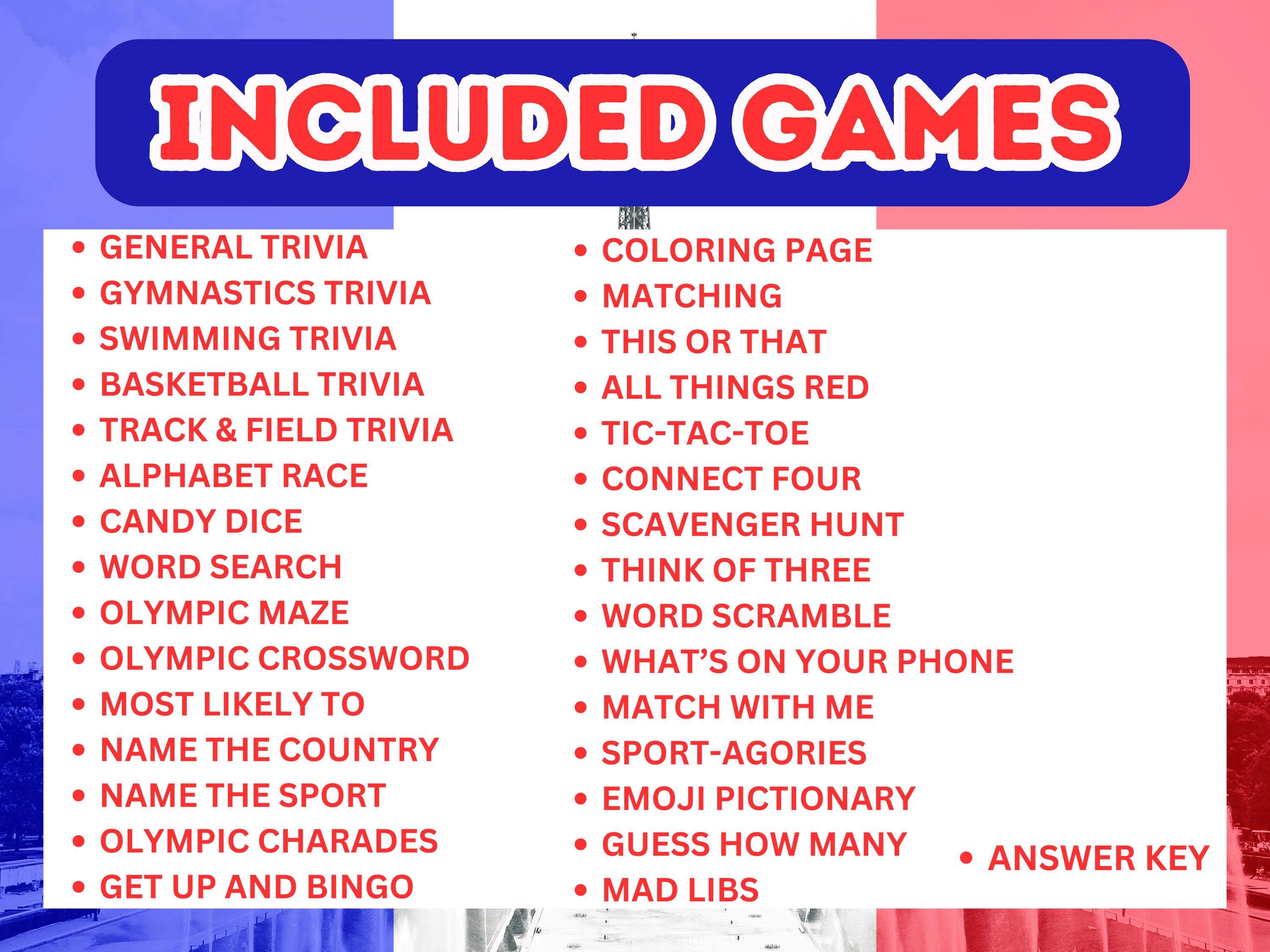 2024 Summer Olympics Mega Game Pack | 30 Summer Olympic Family Games ...