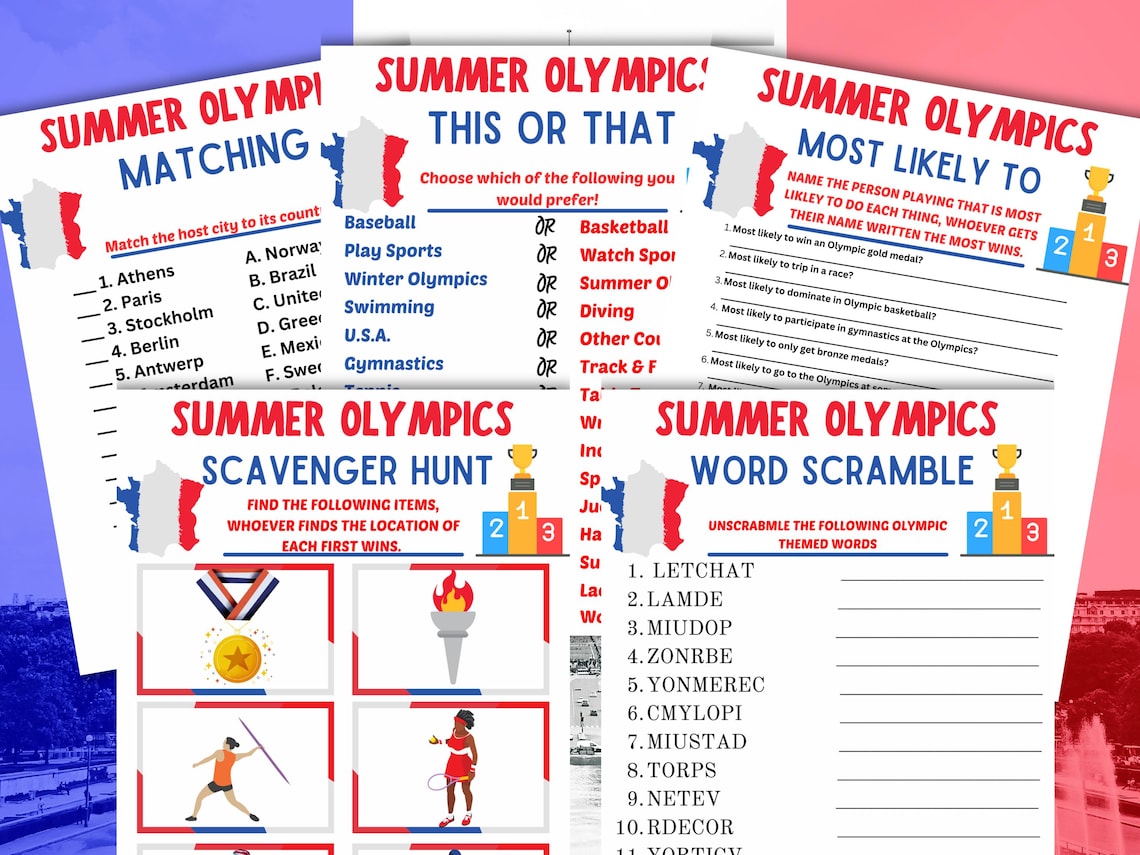2024 Summer Olympics Mega Game Pack 30 Summer Olympic Family Games ...