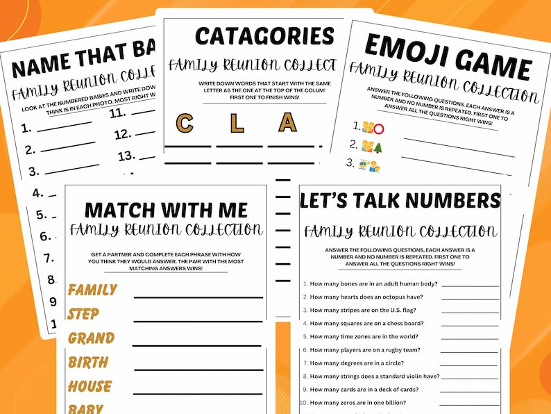 Interactive Family Reunion Games Bundle | Family Reunion Games | Family ...