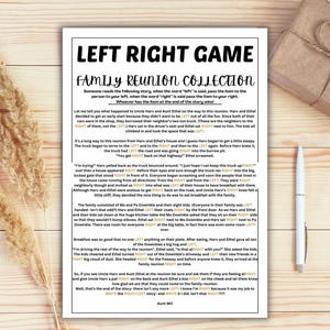 Family Reunion Left Right Game | Pass the Prize Game | Family Game ...