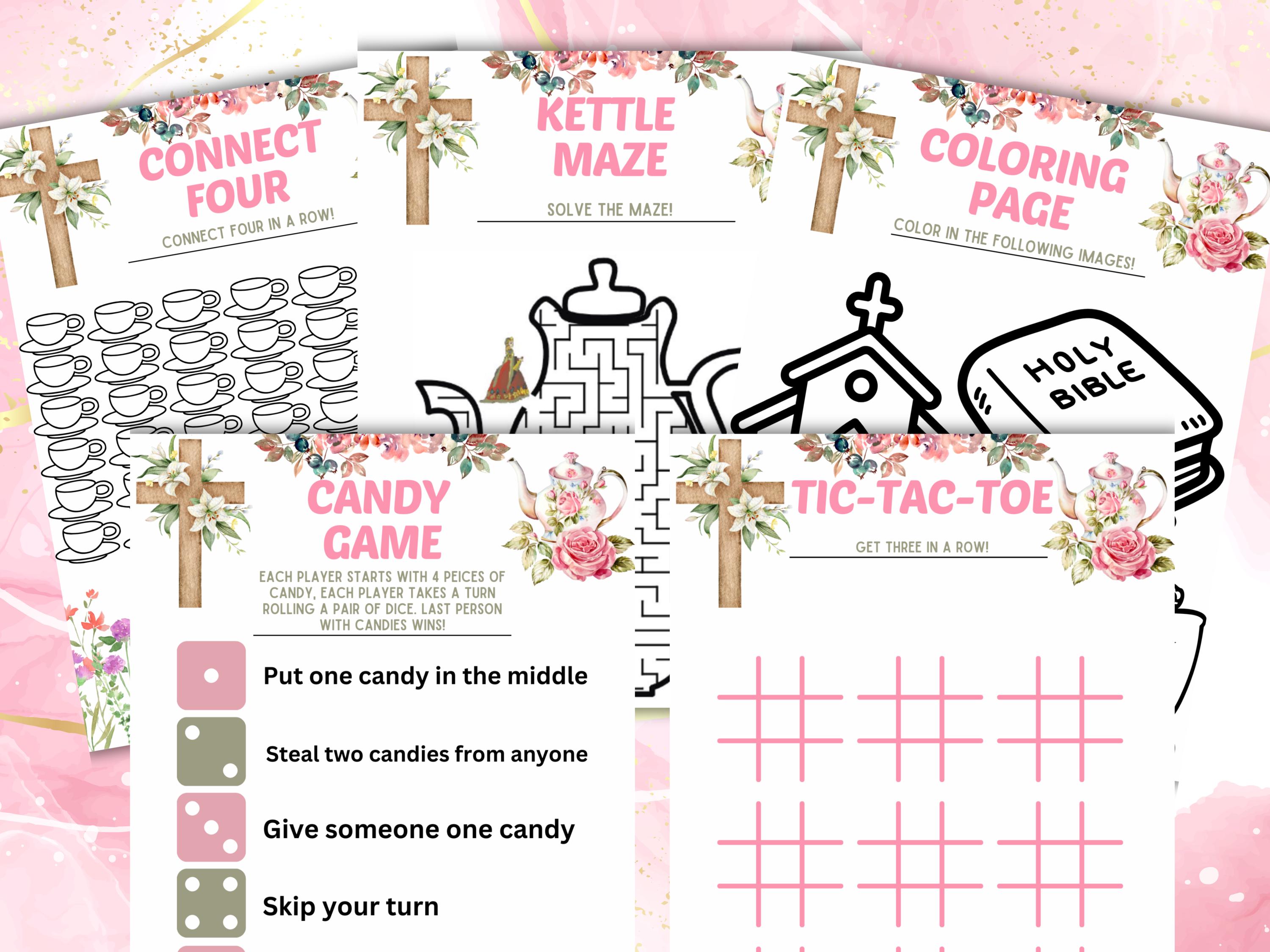 Bible Tea Party Printable Games | Christian Games for Adults & Kids ...