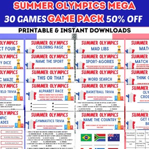 2024 Summer Olympics Mega Game Pack | 30 Summer Olympic Family Games ...