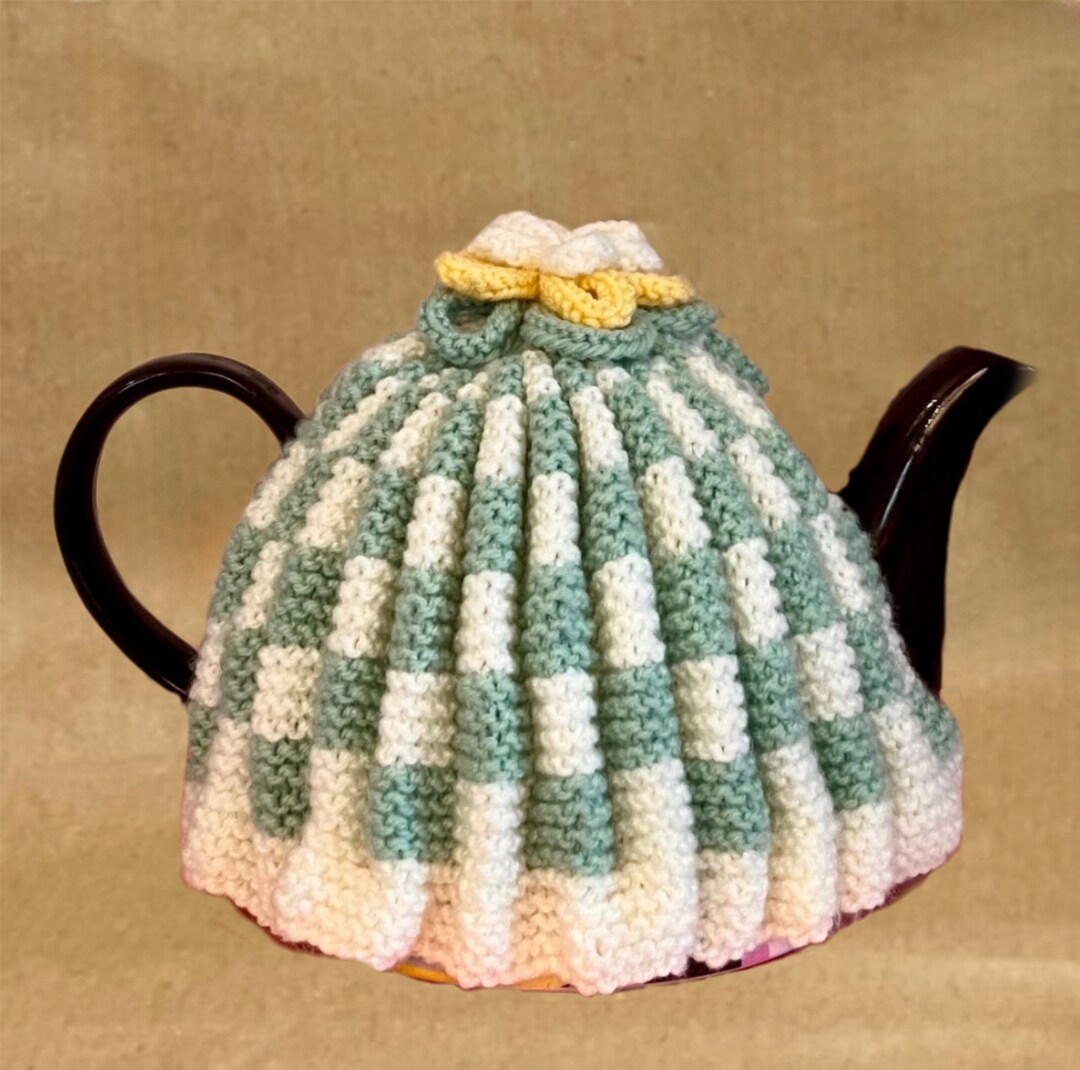 1950’s Retro Style Hand Knitted Checkered Tea Cozy, 4/6 Cups, Gift for ...