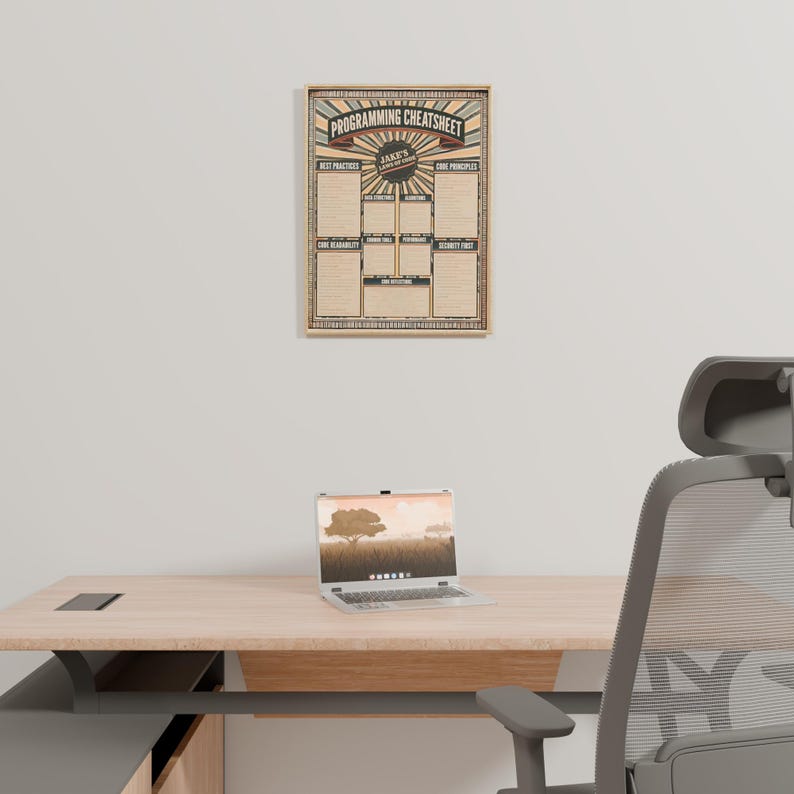 Programming Cheat Sheet Poster - Vintage Style - Customizable With Your ...